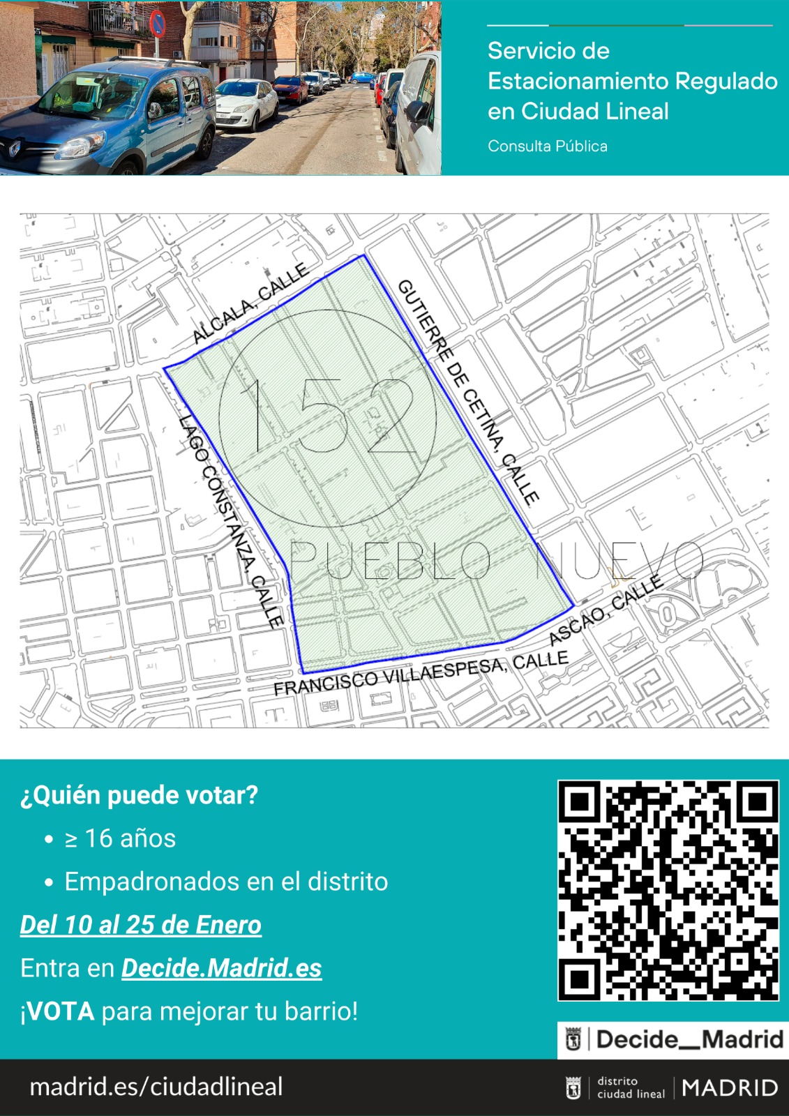 Nueva consulta a los vecinos de Ciudad Lineal sobre la implantación de ...